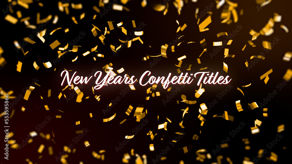 Cool New Years Confetti Titles Stock Template | Adobe Stock