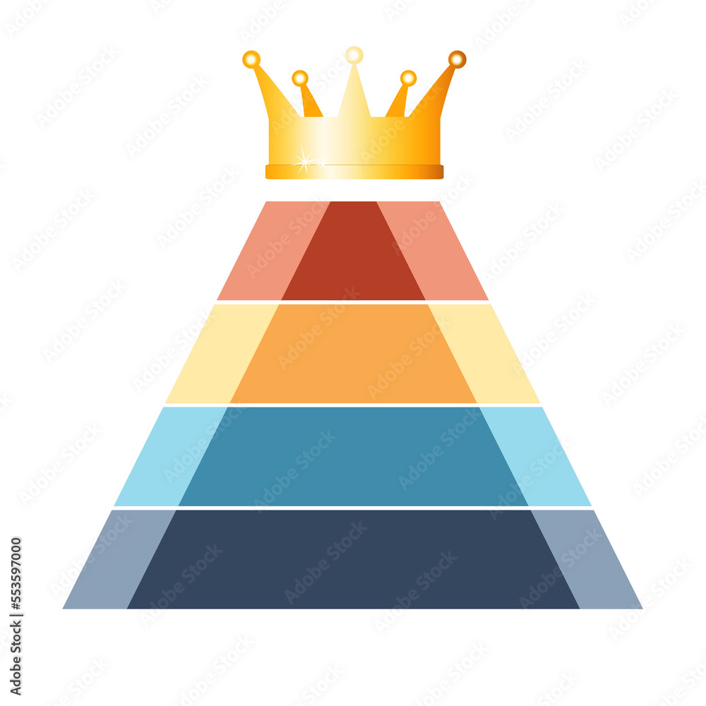 Elements for infographics, pyramid and crown on top, 4 positions Stock ...