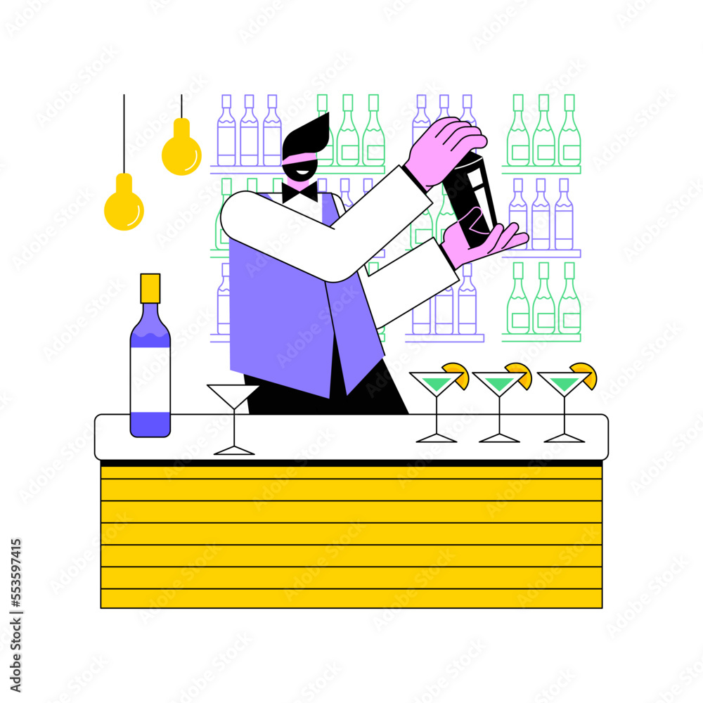 Making a perfect cocktail isolated cartoon vector illustrations ...