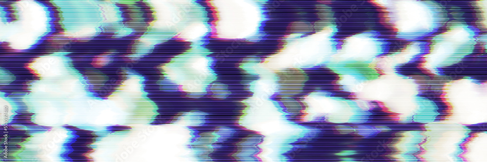 Digital monochrome distortion horizontal line noise effect with rainbow ...