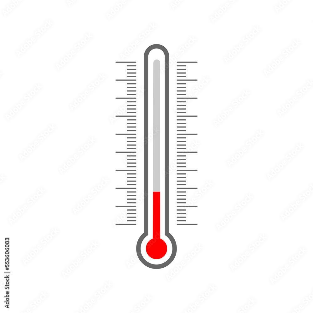 Meteorological thermometer glass tube silhouette and Celsius and ...