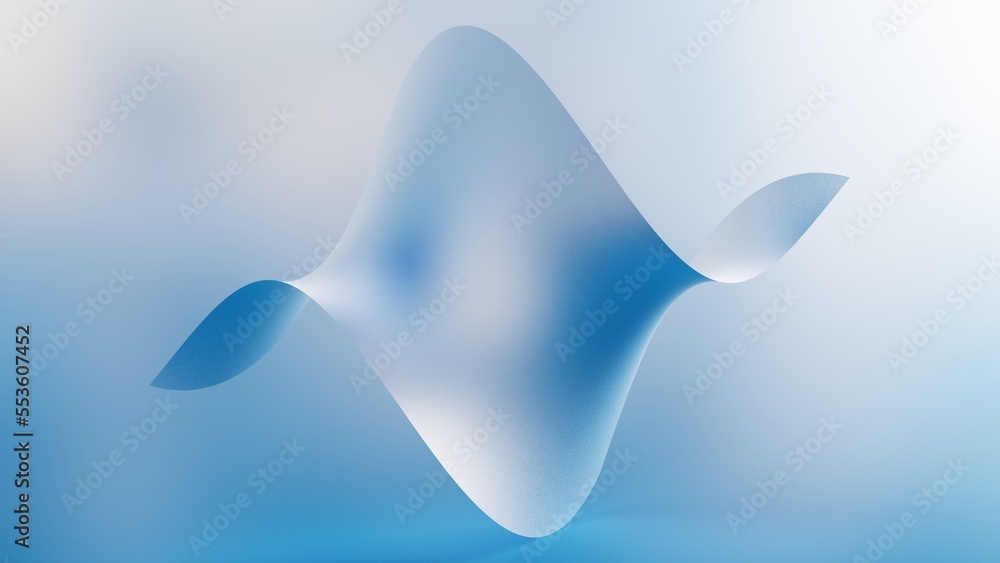 Metallic silver twist surface under blue sky background. Concept 3D CG ...