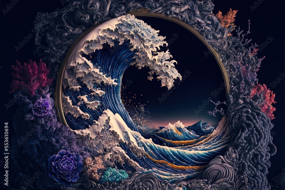 The Great wave Stock Illustration | Adobe Stock