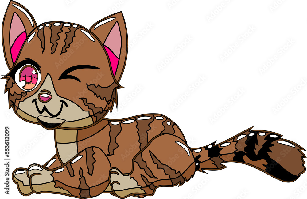 cartoon colorful cat set free vector Stock Illustration | Adobe Stock