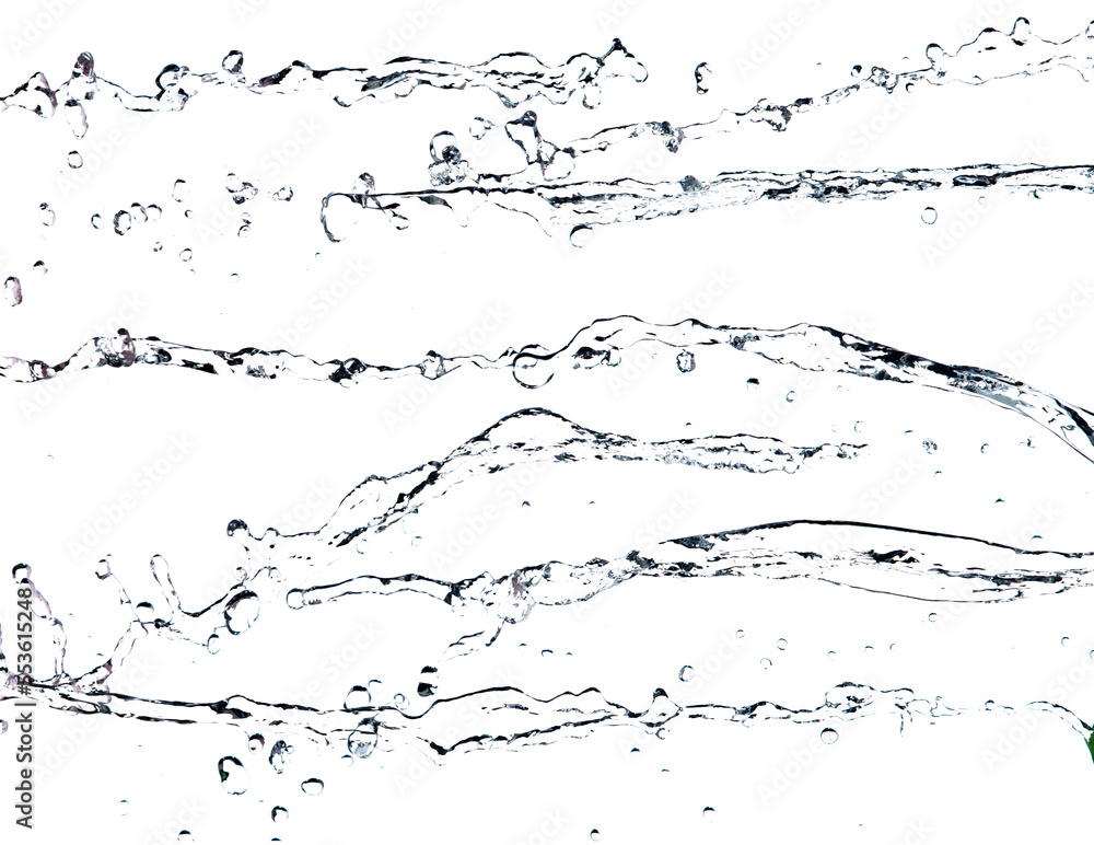 Shape form droplet of Water splashes into drop water line tube attack ...