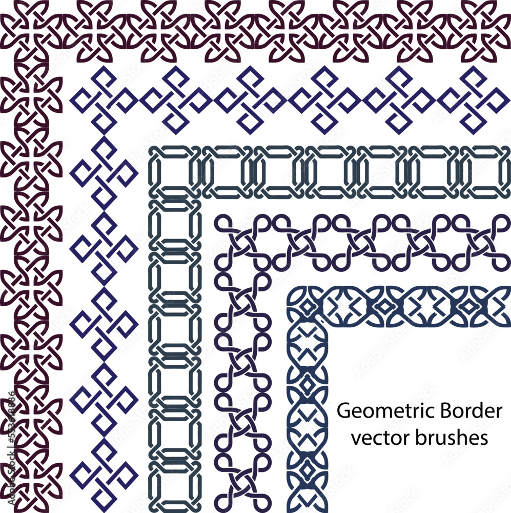 Seamless border Celtic and geometric vector pattern brush Stock Vector ...