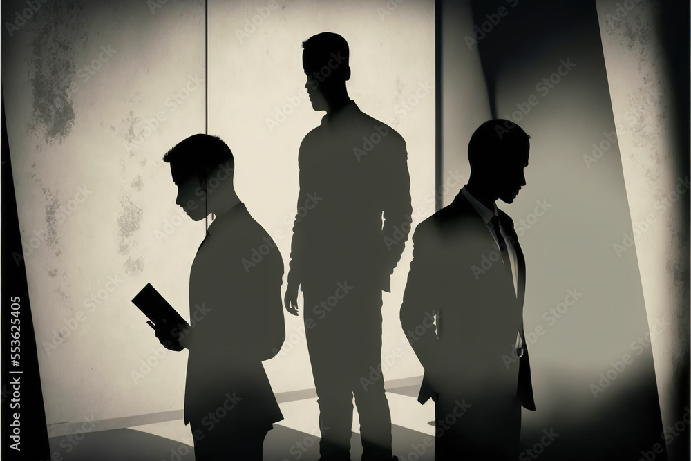 Silhouettes of a mysterious group of people Stock Illustration | Adobe ...
