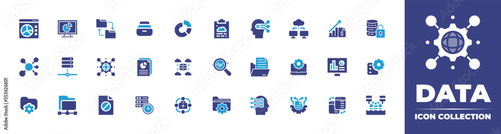 Vecteur Stock Data icon Collection. Duotone color. Vector illustration ...