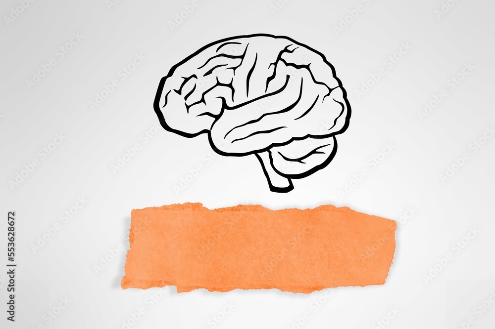 Part of paper and brain illustration. Mental Health Stock Photo | Adobe ...