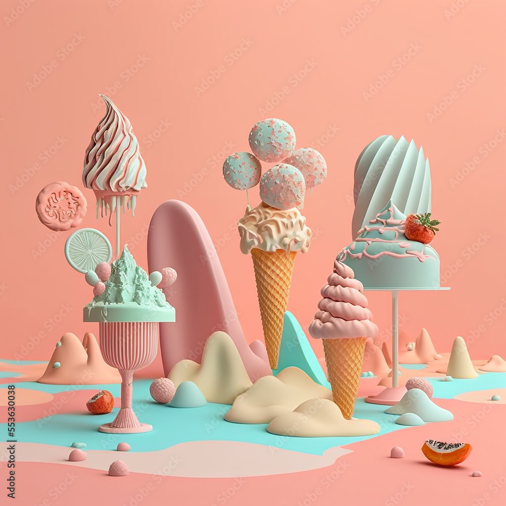 Ai generated candyland ice cream shop. Created using ai generative ...