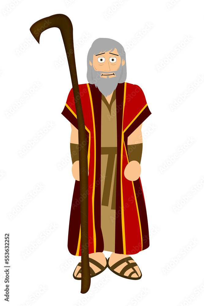 Cartoon Bible Character - Moses Stock Illustration | Adobe Stock