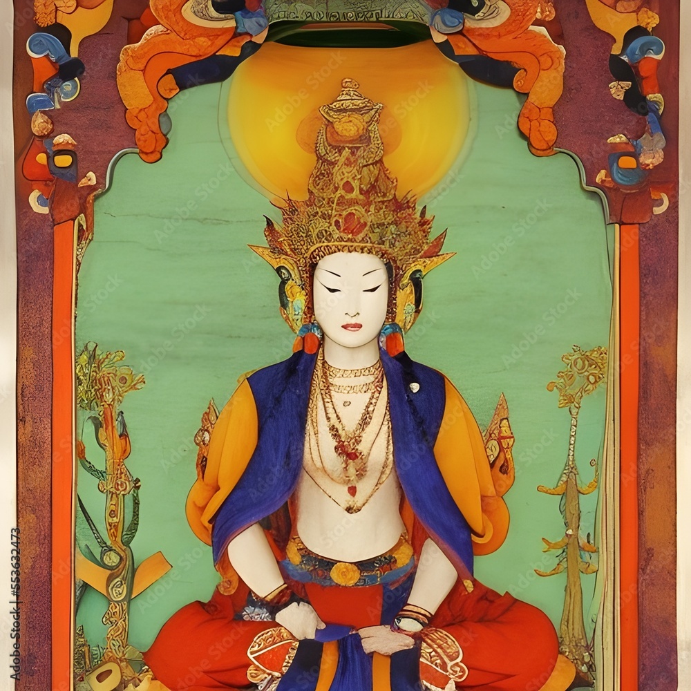 Tibetan goddess art illustration. Stock Illustration | Adobe Stock