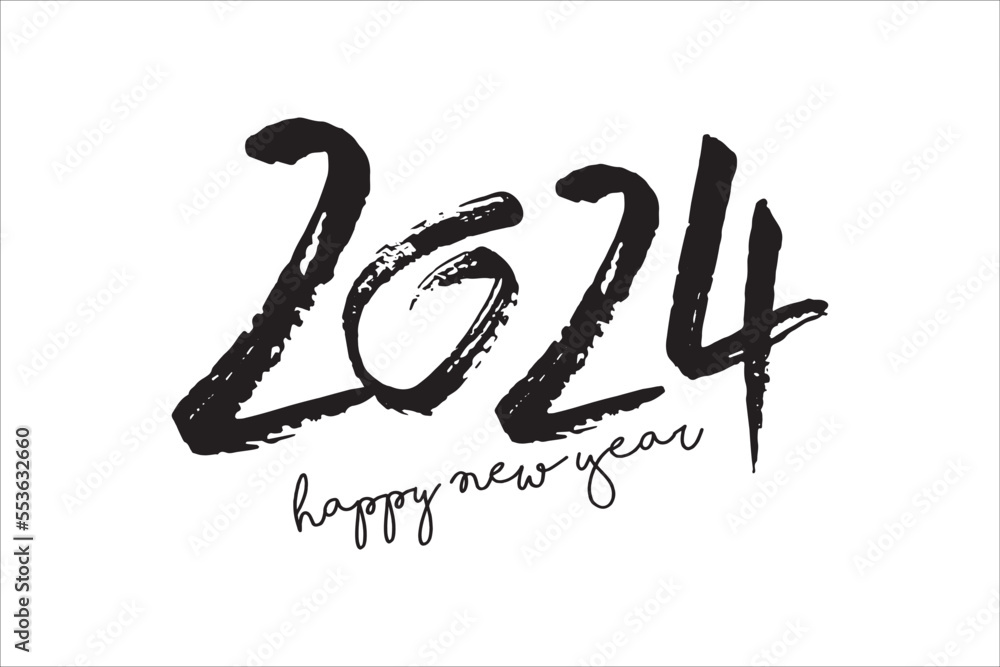 Happy New Year 2024 text design. Stock Vector | Adobe Stock
