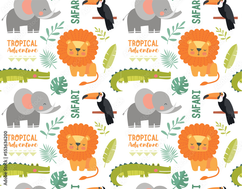 Safari seamless pattern. Repeating design element for printing on ...