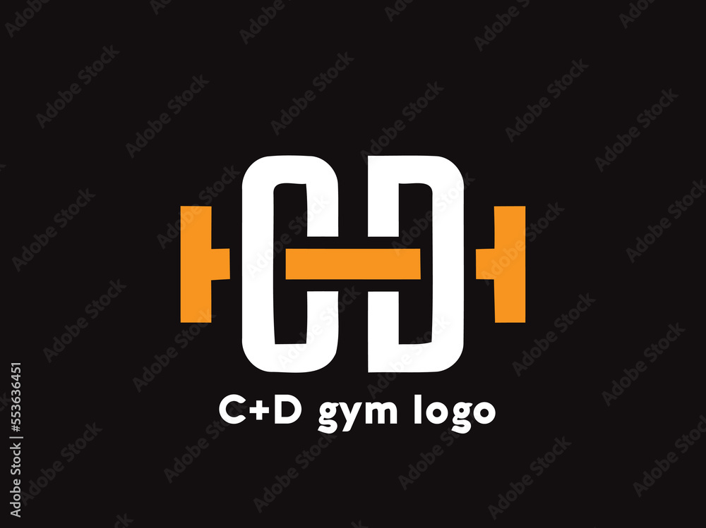 cd gym logo design. creative modern gym with cd logo. set as business ...