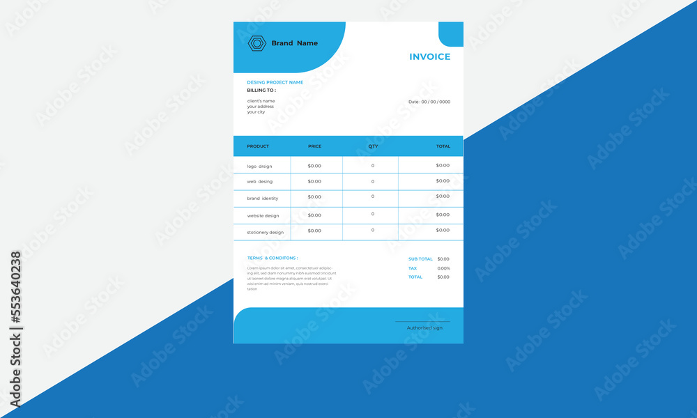 Invoice template vector designInvoice minimal design template. clean ...