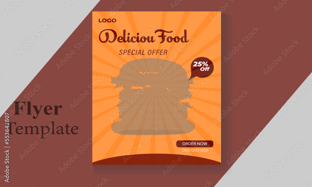 Delicious food flyer design. restaurant menu, pizza, burger template ...
