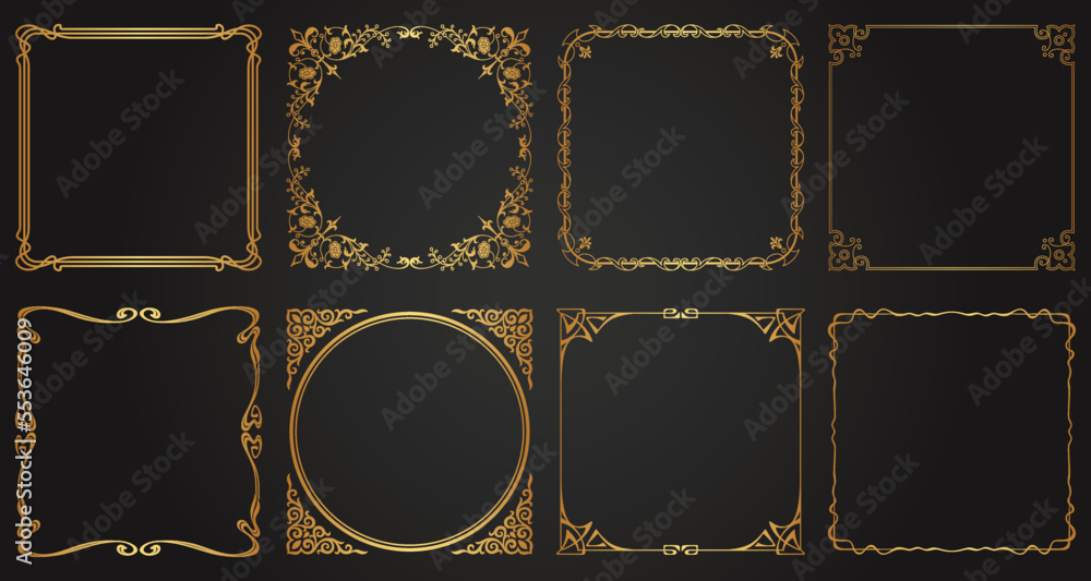 Decorative Isolated frames. Retro ornamental frame, vintage Square ...