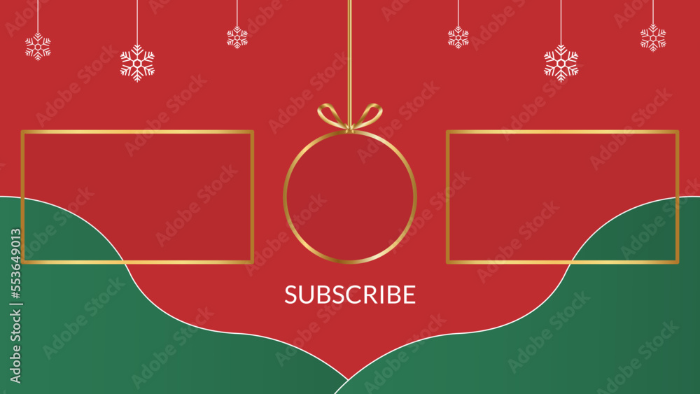 Youtube End Screen 4K Christmas theme. Youtube Video Template, channel ...