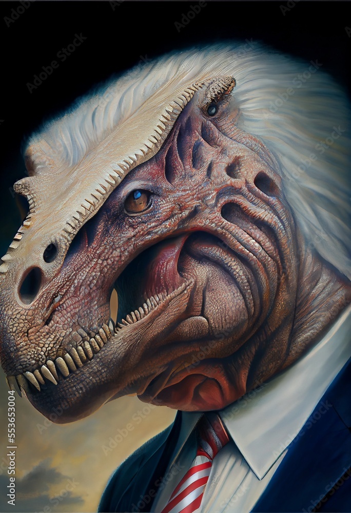 Generative AI abstract render of a T-Rex as a businessman Stock ...