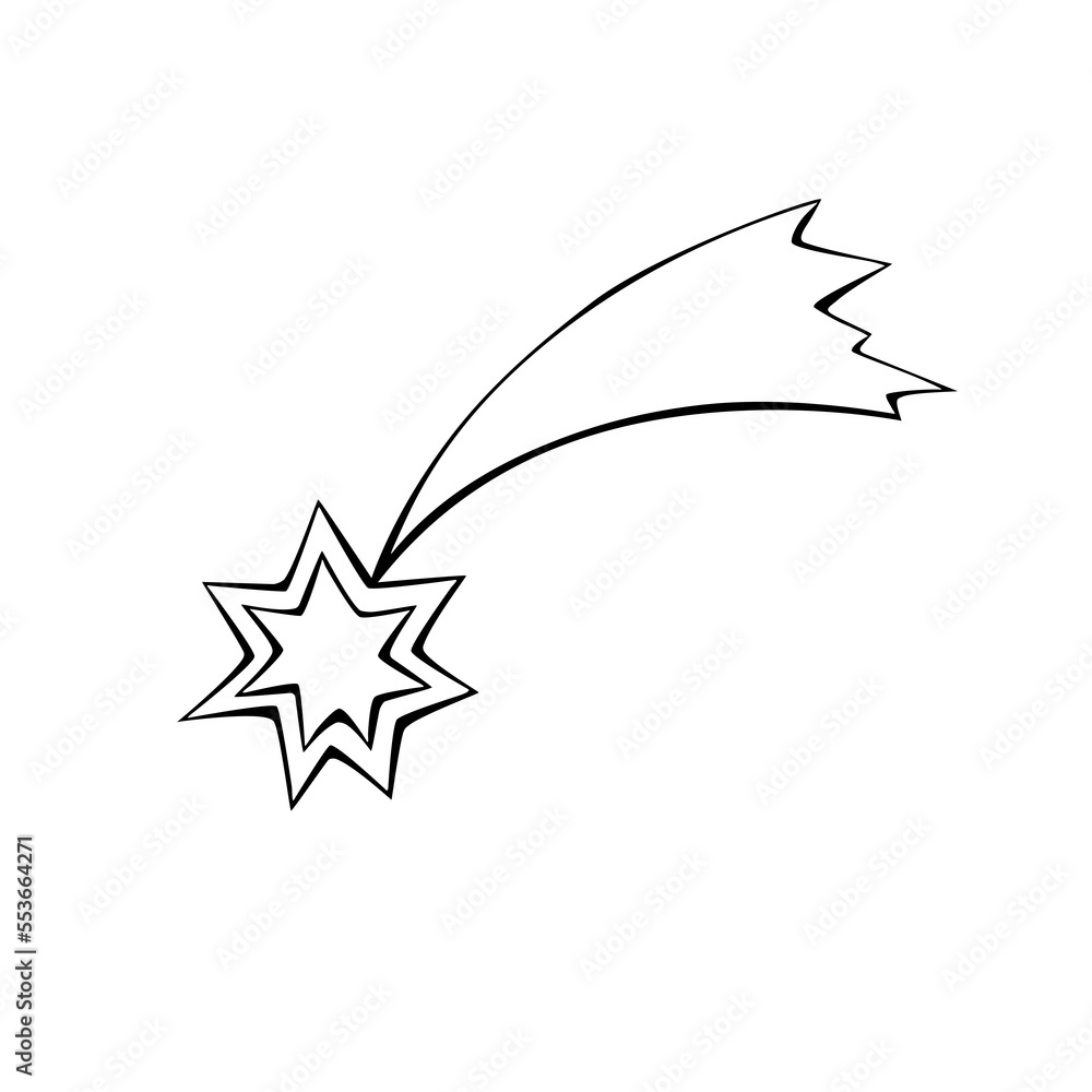 Comet, shooting star. Design element, icon on the theme of the night ...