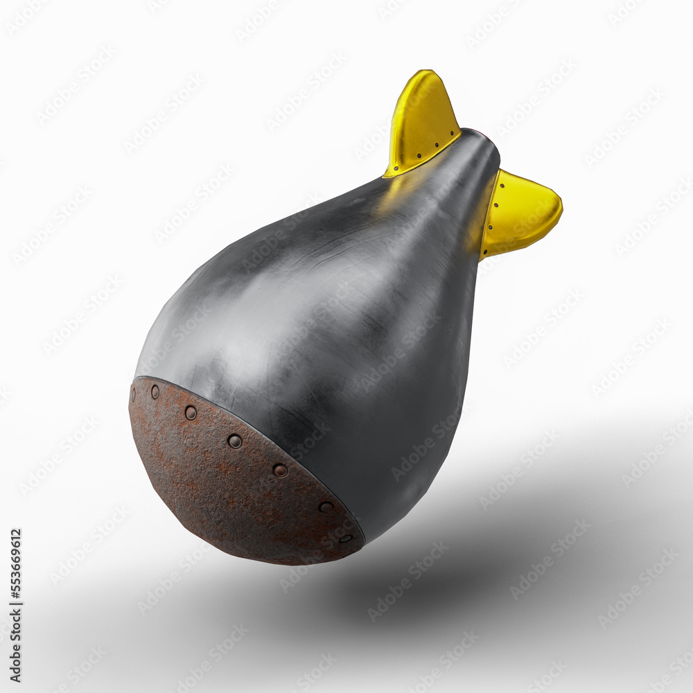 Atomic Nuclear Bomb on White Background. One of the Nuclear War Symbol ...