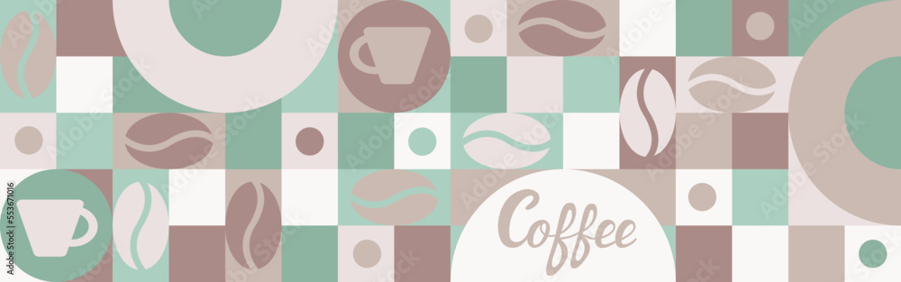 Coffee background for textiles and wallpapers with geometric shapes ...