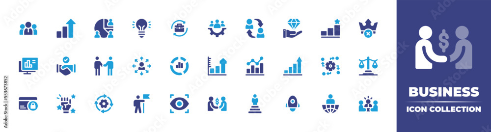 Business icon collection. Vector illustration. Containing business ...
