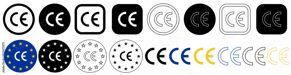 Vector European CE signs. The logo of compliance with the European ...