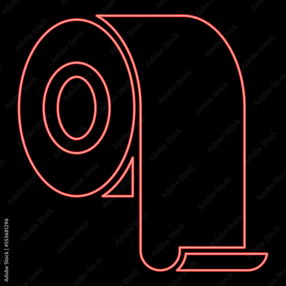 Neon toilet paper Roll rouleau Kitchen paper Paper roll red color ...