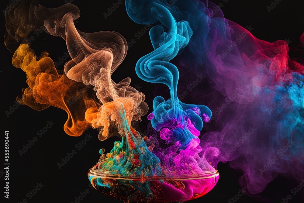Hookah wallpaper with a rainbow of whirling smoke, a twirling cloud ...