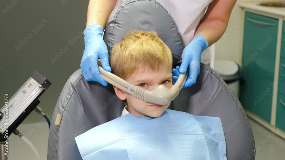 Nitrous oxide in dental clinic while treating young patients with milk ...