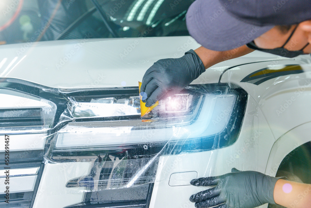 Side view of car window tint, ceramic film provides heat rejection and ...