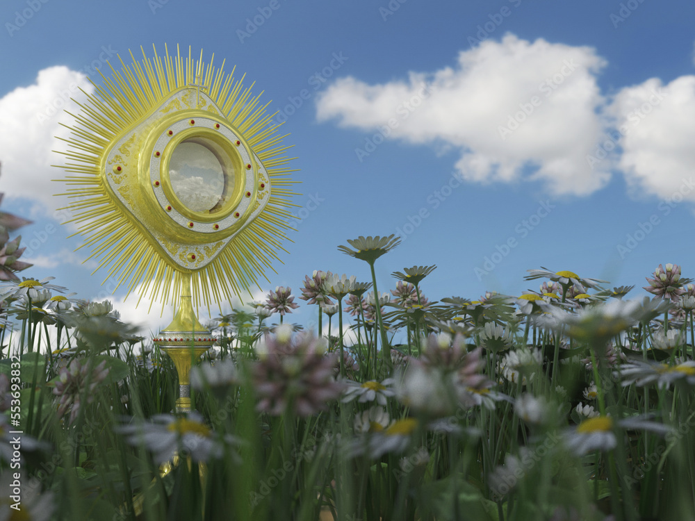 Jesus Christ in the monstrance present in the Sacrament of the ...