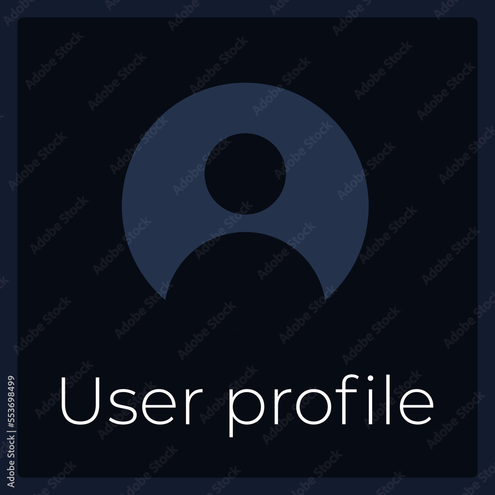 User profile UI element template. Default avatar. Editable isolated ...