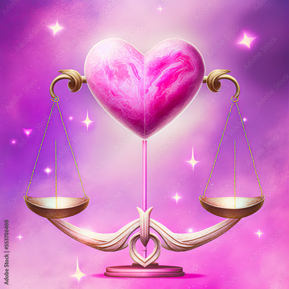 Symbol of love and astrological sign of Libra, passionate style for ...