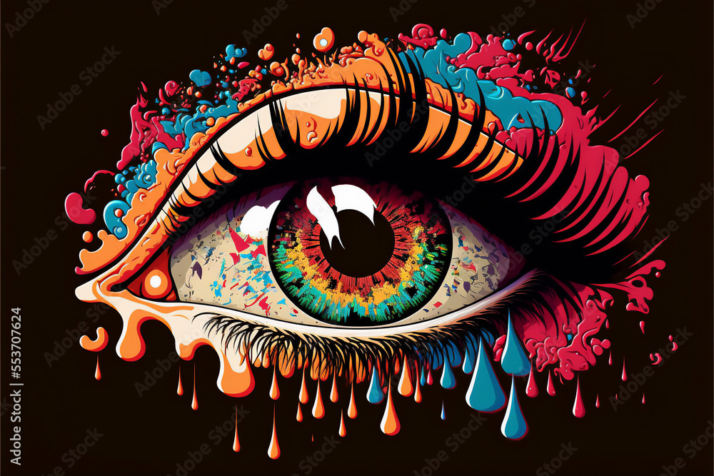 eye pop art cartoon Stock Illustration | Adobe Stock