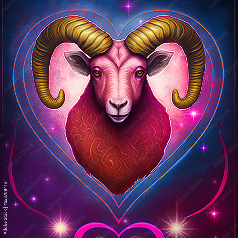 Astrological sign of the aries in a passionate love style. Tones and ...