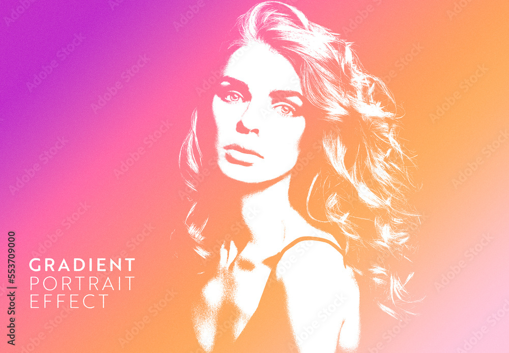 Gradient Portrait Photo Effect Stock Template | Adobe Stock