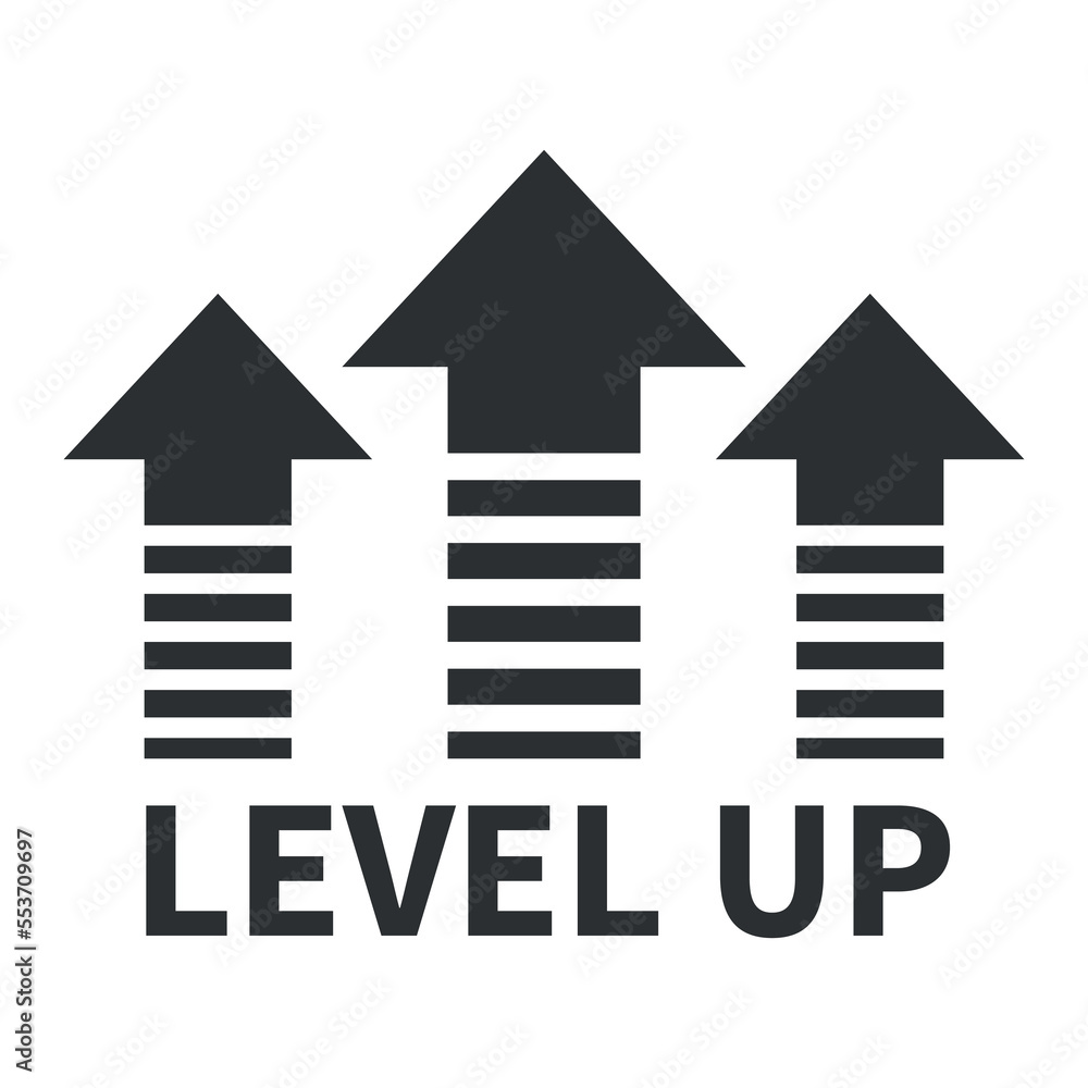 Level up vector. Transition to a new level in the game Stock Vector ...