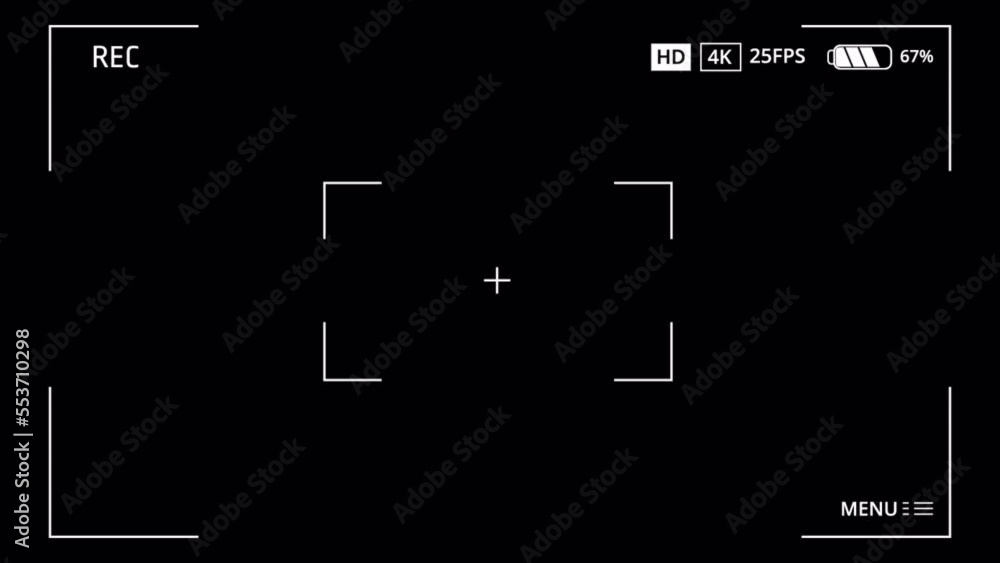 Camera recording screen overlay with alpha channel. DSLR camera frame ...