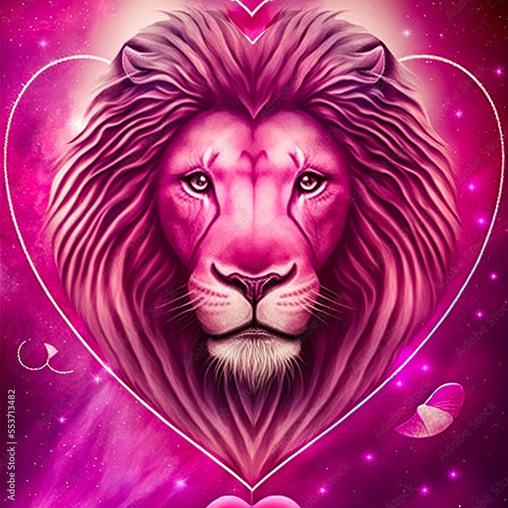 Leo zodiac sign in a passionate, Valentine's-themed style. Perfect for ...
