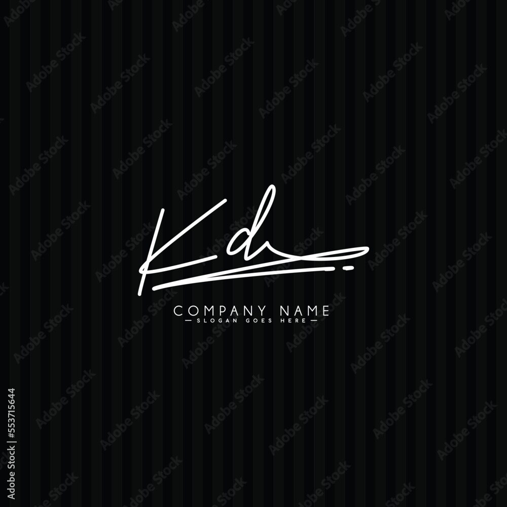 KD Simple Signature Logo - Watercolor Vector Logo Template for K and D ...