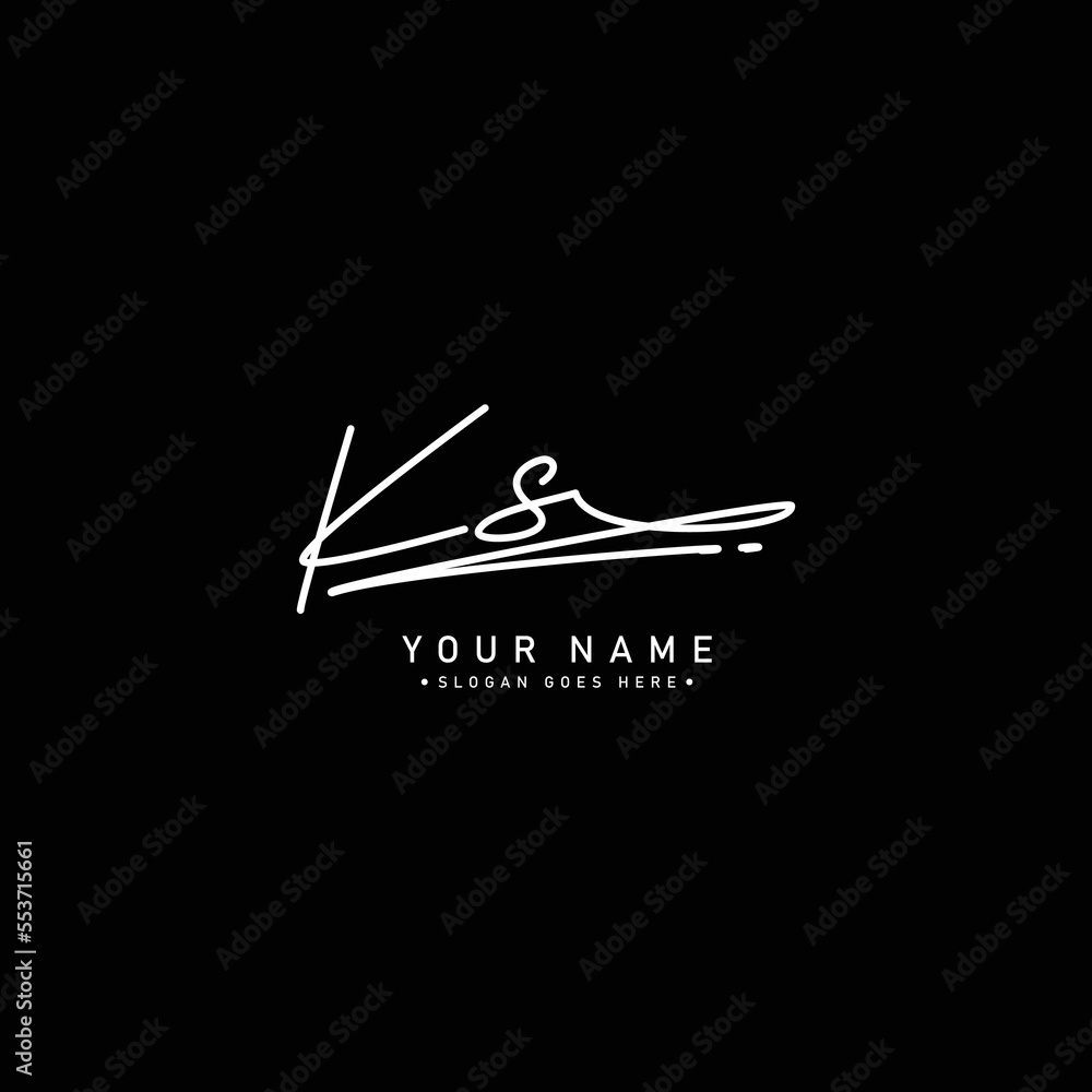 KS Simple Signature Logo - Handwritten Vector Template for K and S Logo ...