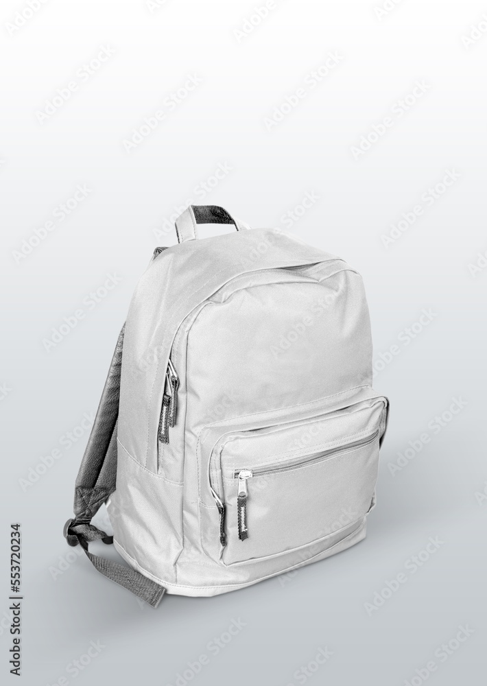 Blank white abstract backpack design Stock Photo | Adobe Stock