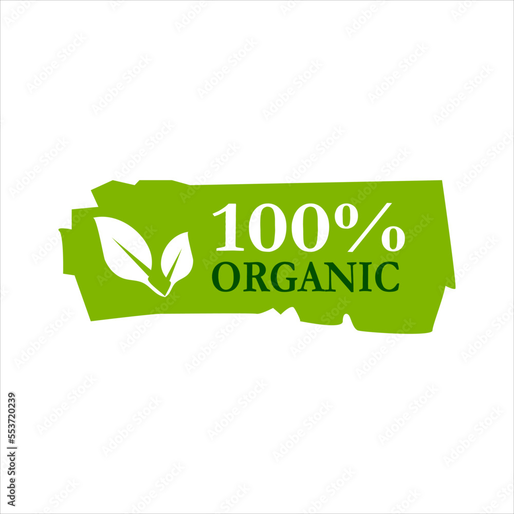 Organic food labels set. Fresh eco vegetarian products, healthy foods ...