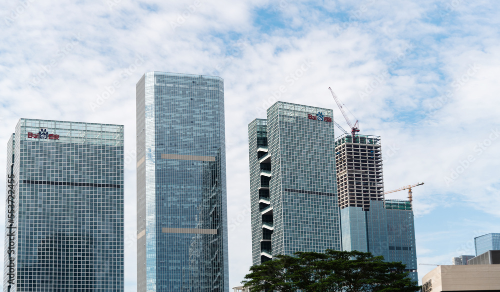 Baidu logo in the outside of office building in shenzhen China Stock ...