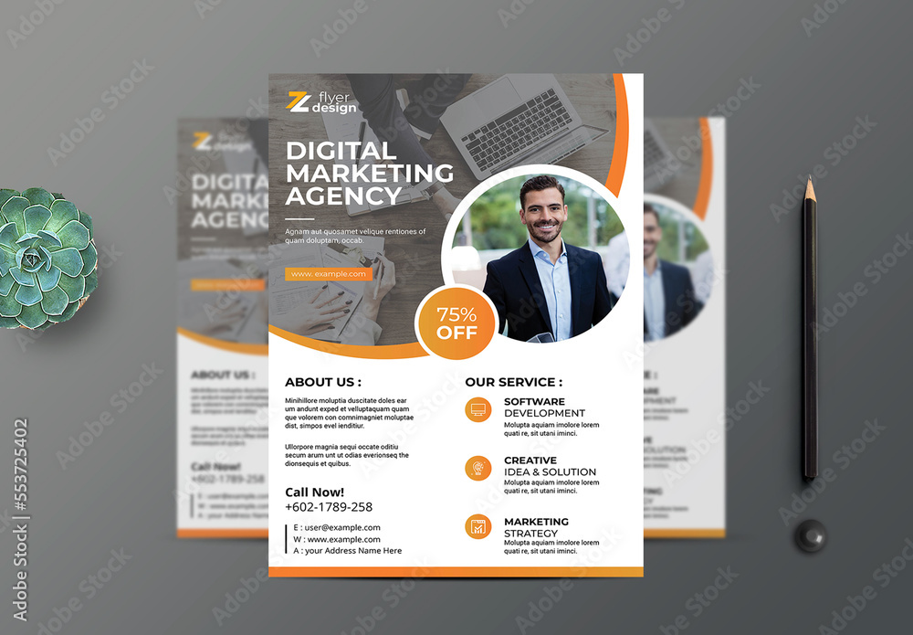 Digital Marketing Flyer Layout Stock Template | Adobe Stock