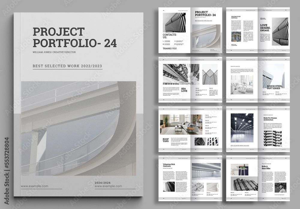 Project Portfolio Template Stock Template | Adobe Stock