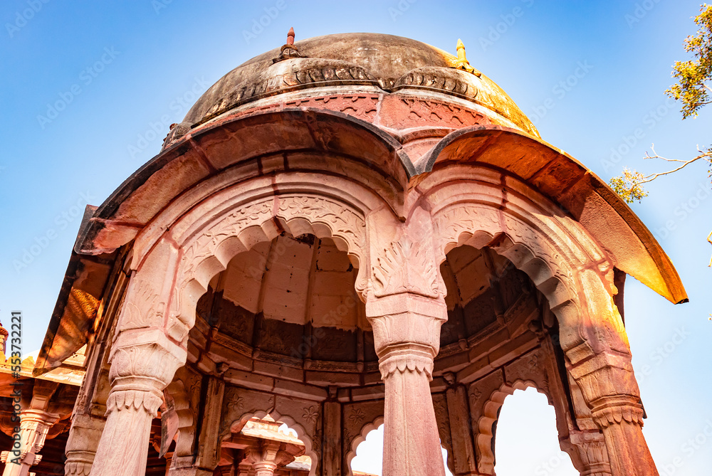 ancient hindu temple architecture with bright sky from unique angle at ...